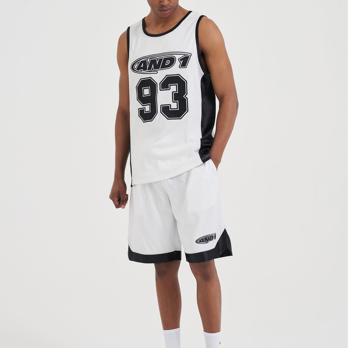 Mens Logo Airtex Basketball Shorts - White – And1 UK